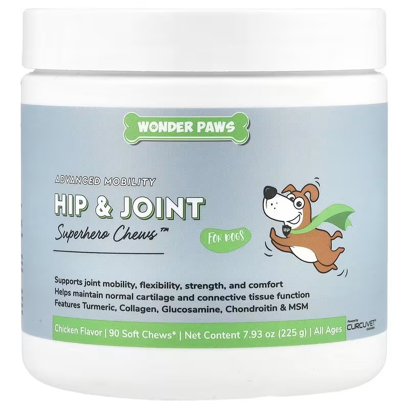 Wonder Paws, Advanced Mobility, Hip & Joint, Superhero Chews™ for Dogs ...