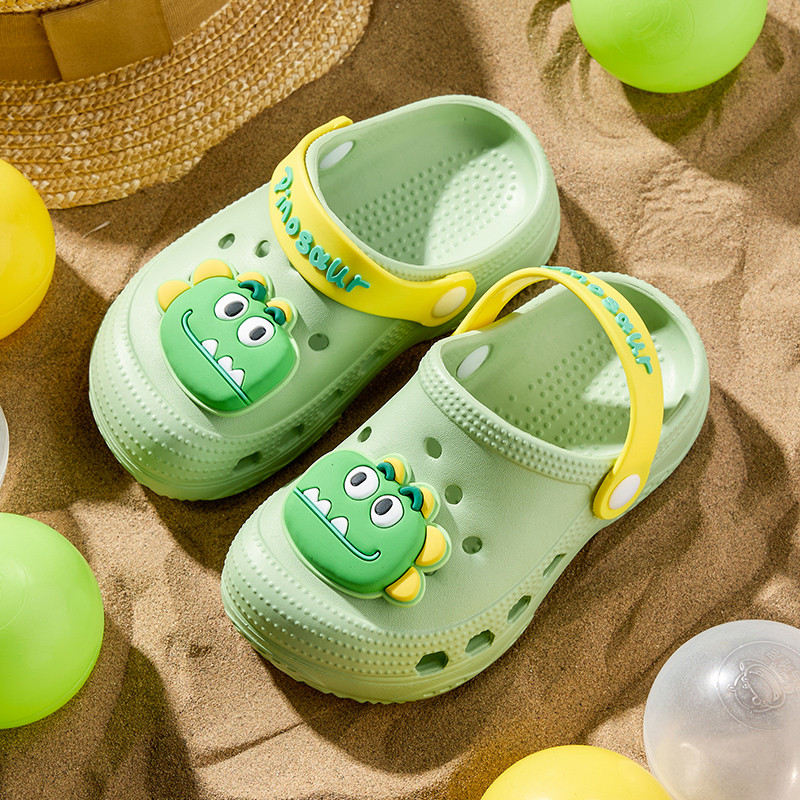 Cheerful Mario Dino Selipar Crocs Budak Lelaki Cartoon Dinosaur Summer ...