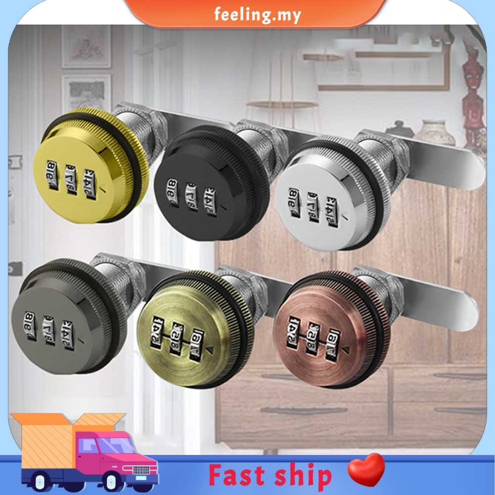3 Digital Codes Combination Lock Box Mail Post New Alloy Zinc Locker ...