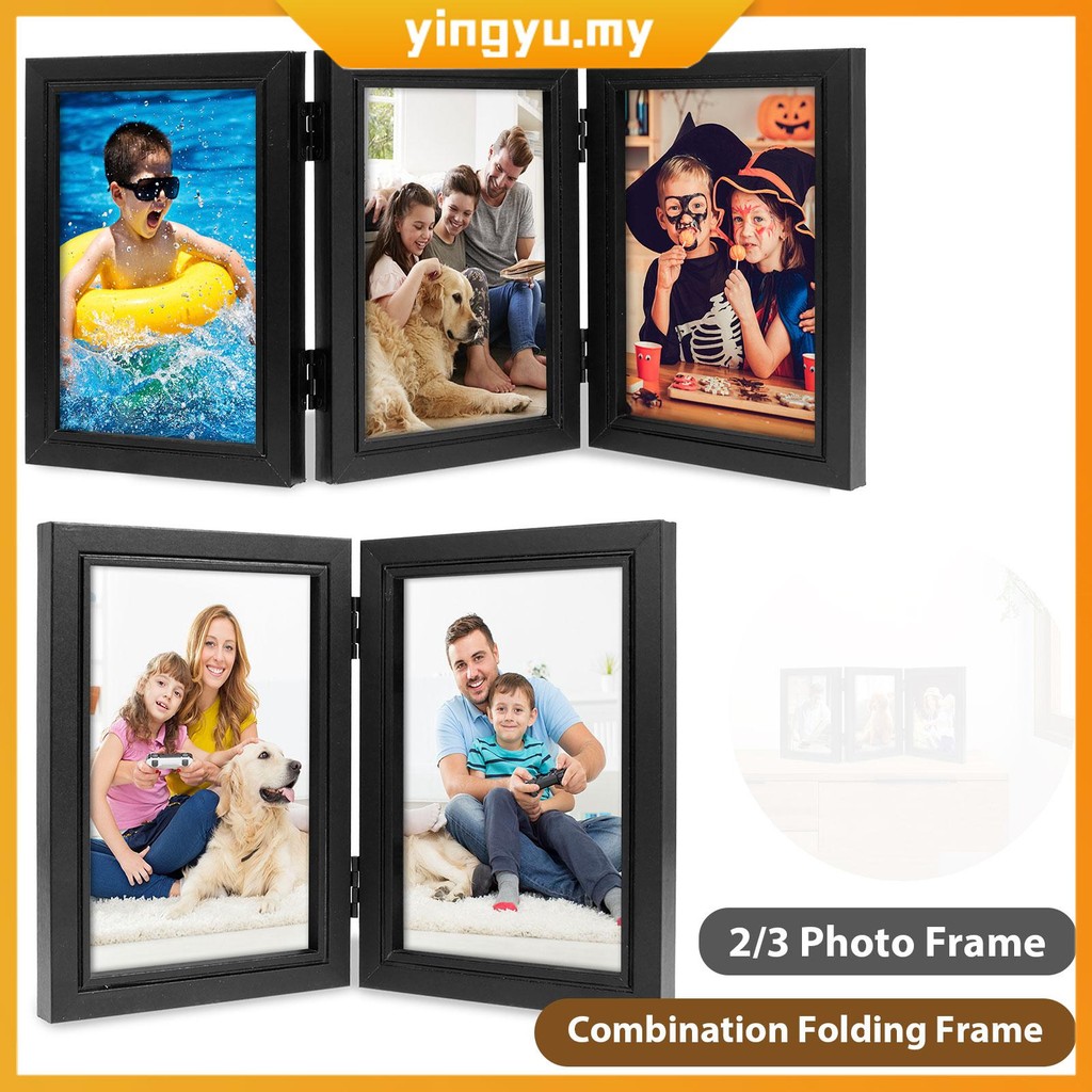 Double/Triple Photo Frame 180° Foldable Hinged Picture Frame Stand ...