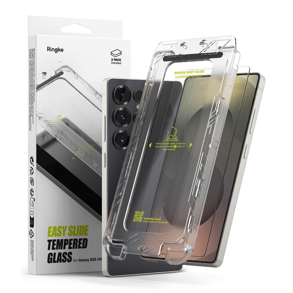 Ringke Easy Slide Galaxy S25 Ultra Tempered Glass Screen Protector [2 ...