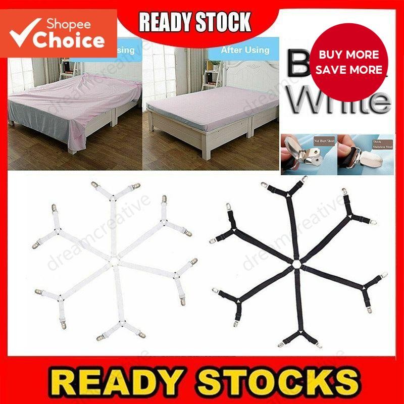 Bed Clips 3 Way 6 Sides Adjustable Bed Sheet Clips Grippers Fasteners ...