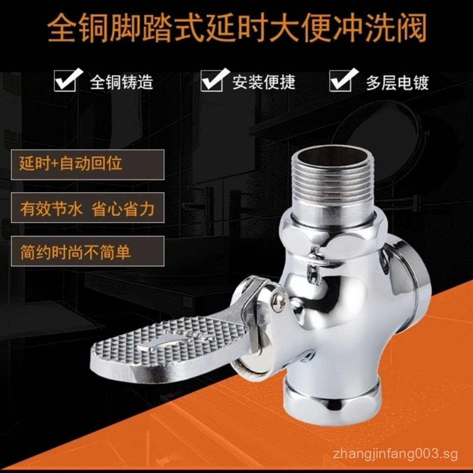 SgSELLERT Copper Pedal Type Flush Valve Toilet Urinal Foot Valve Stool ...