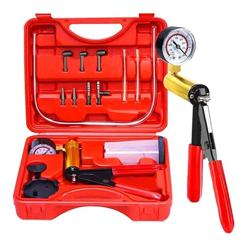 17pcs Pro Car Auto Hand Held Vacuum Pressure Pump Brake Bleeder Adaptor ...