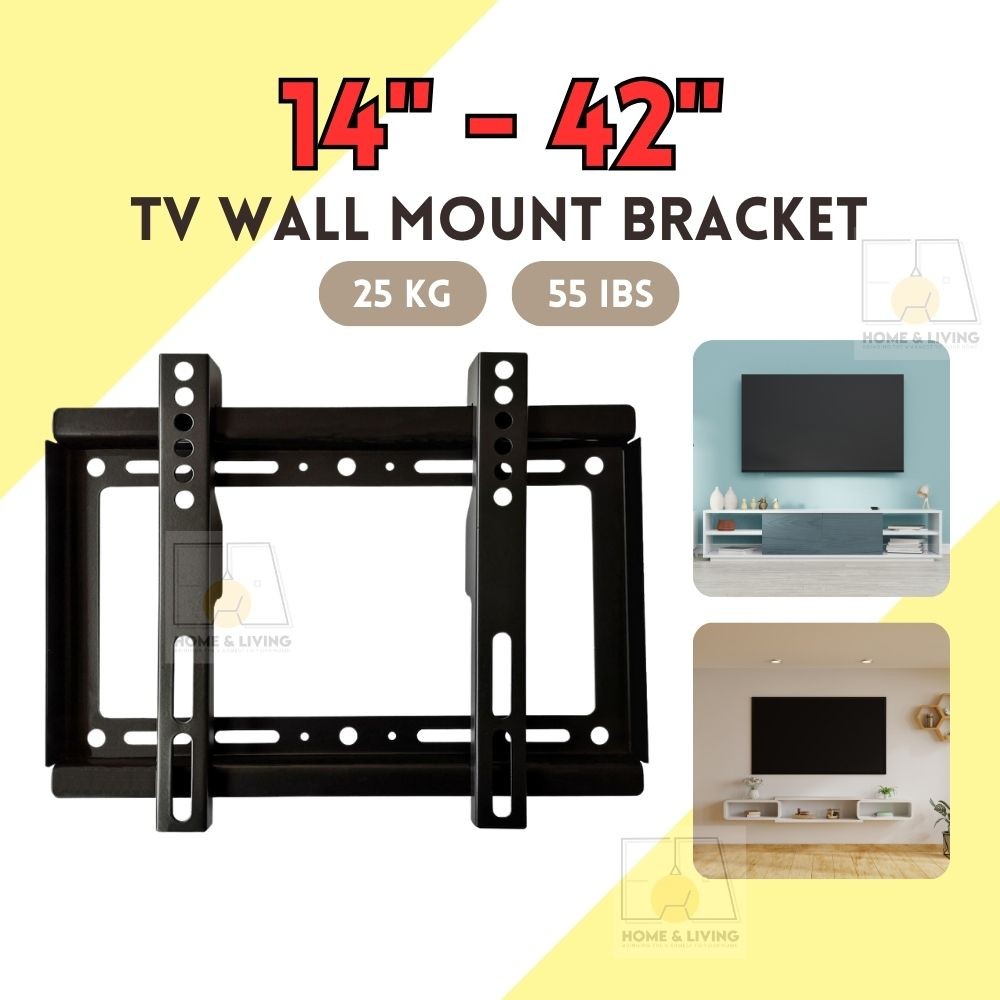 MYEA Home LCD LED Plasma TV Bracket Wall Mount Flat Panel TV Bracket Stand 14" to 42" Inch Max ...