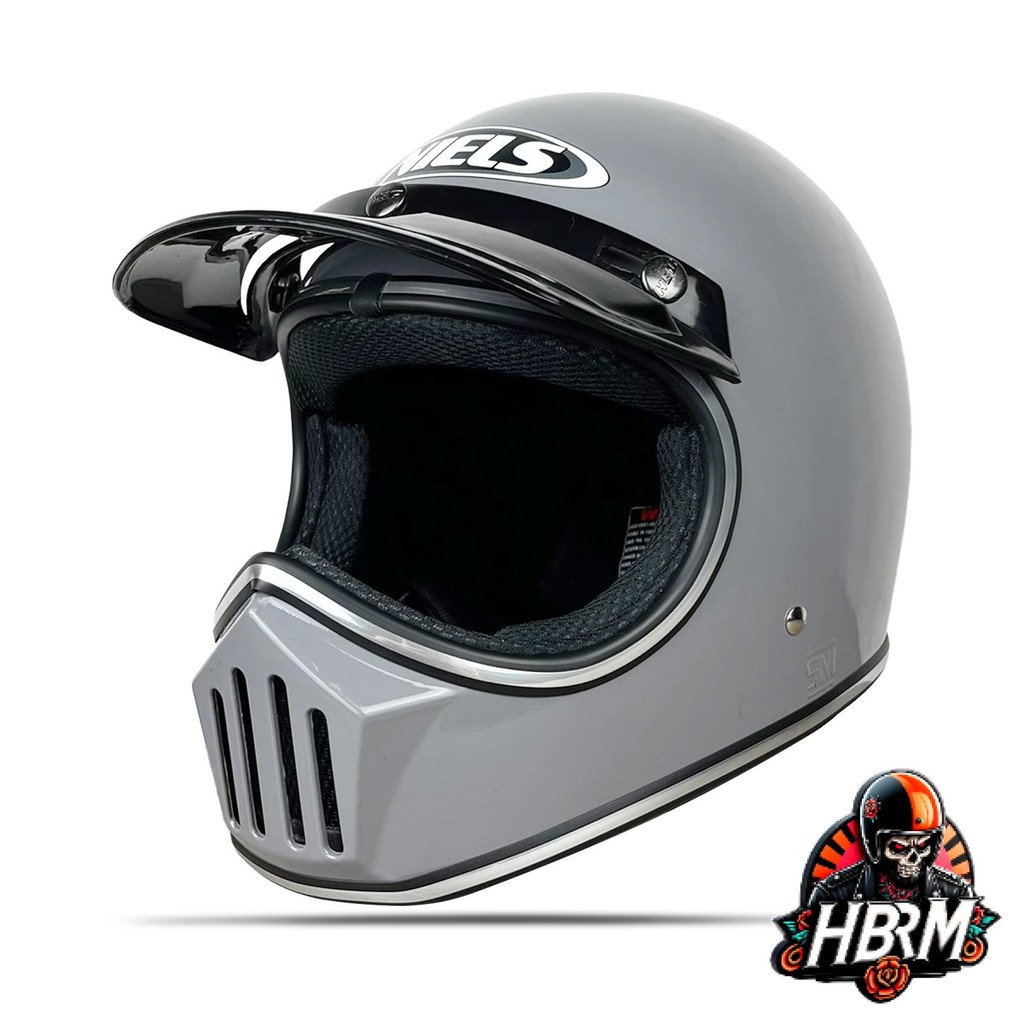 Fullface RETRO LIST CHROME HELMET CAKIL BONUS PET PREMIUM SNI | Cakil ...