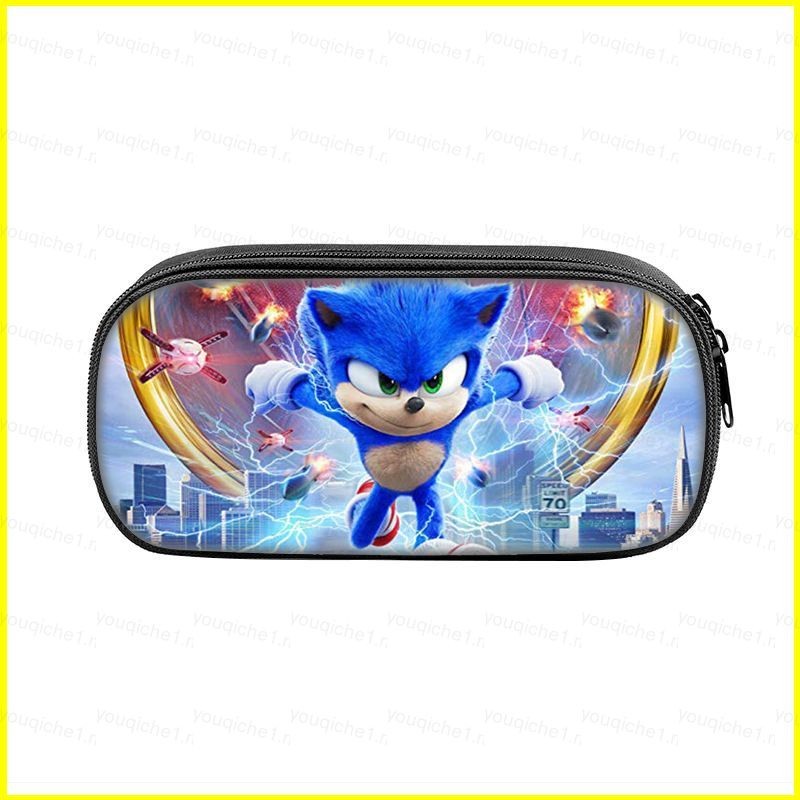COOL Sonic the Hedgehog Pencil case Kids Cartoon Pen Bag Students 3D ...