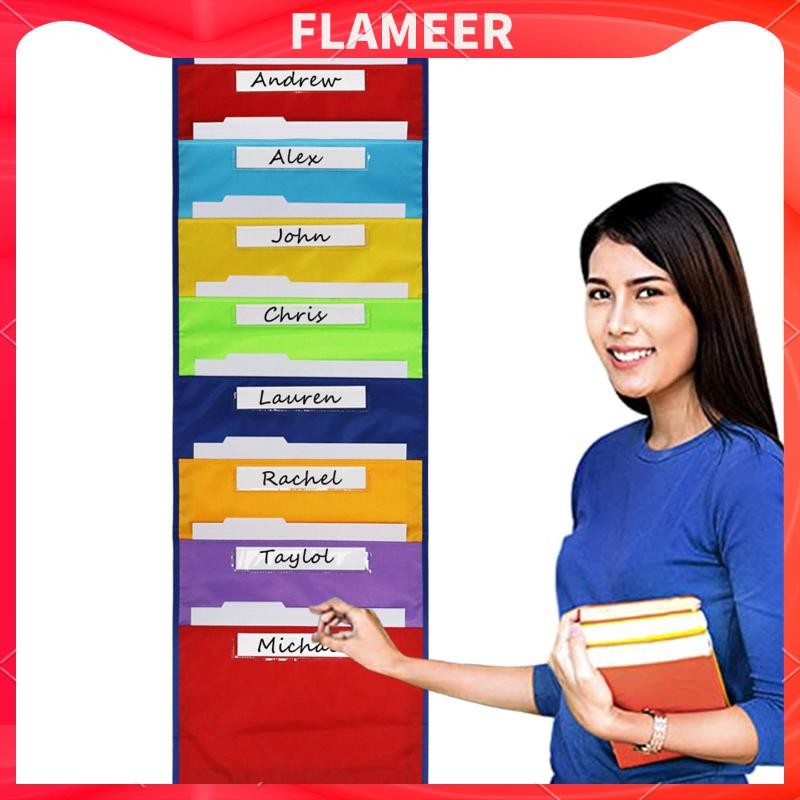 [FlameerMY] Pocket Chart Schedule Pocket Chart 8 Pockets for Office ...