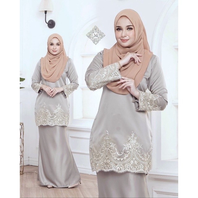 BAJU RAYA 2025 BAJU KURUNG MODEN PLUS SIZE EXCLUSIVE TRENDY CREAM WHITE ...