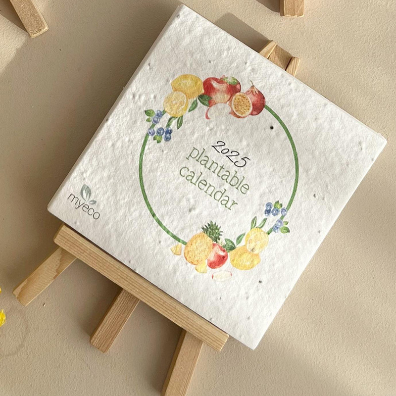 # Festival Decor & Gift # Plantable Seed Calendar 2025, Modern Greenery ...