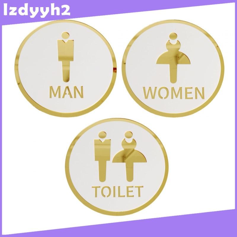 [LzdyyhacMY] Hollow Toilet Sign Sign Round Acrylic Restroom ...