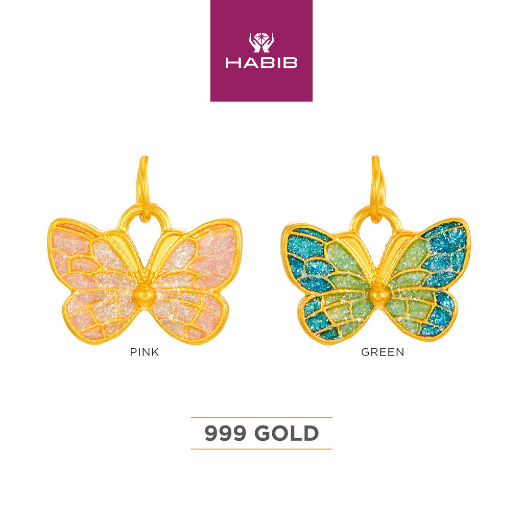 HABIB 999/24K Yellow Gold Pendant (Butterfly) 9GP005 | Shopee Malaysia