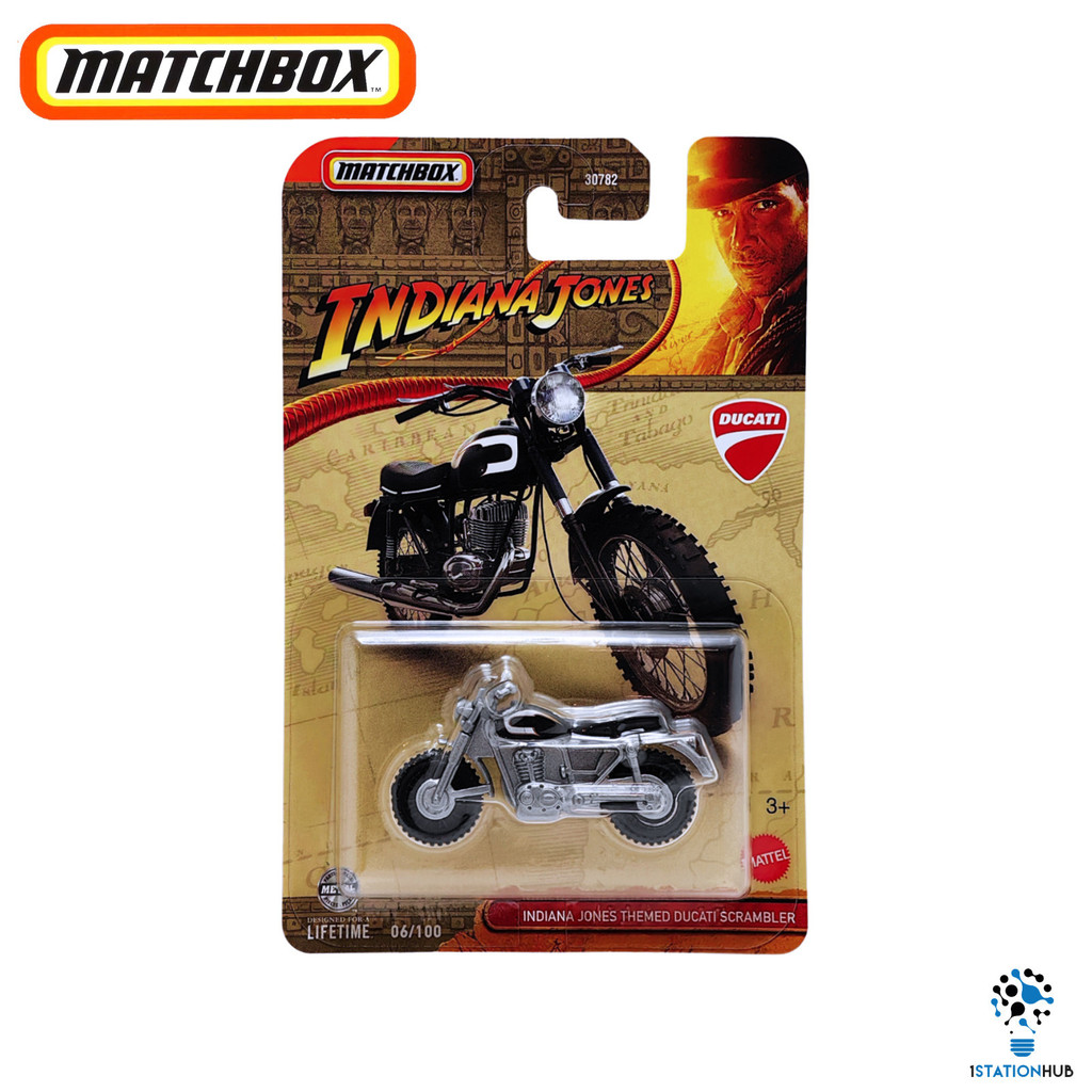 Matchbox Indiana Jones Themed Ducati Scrambler Motorbike Motor Mattel ...