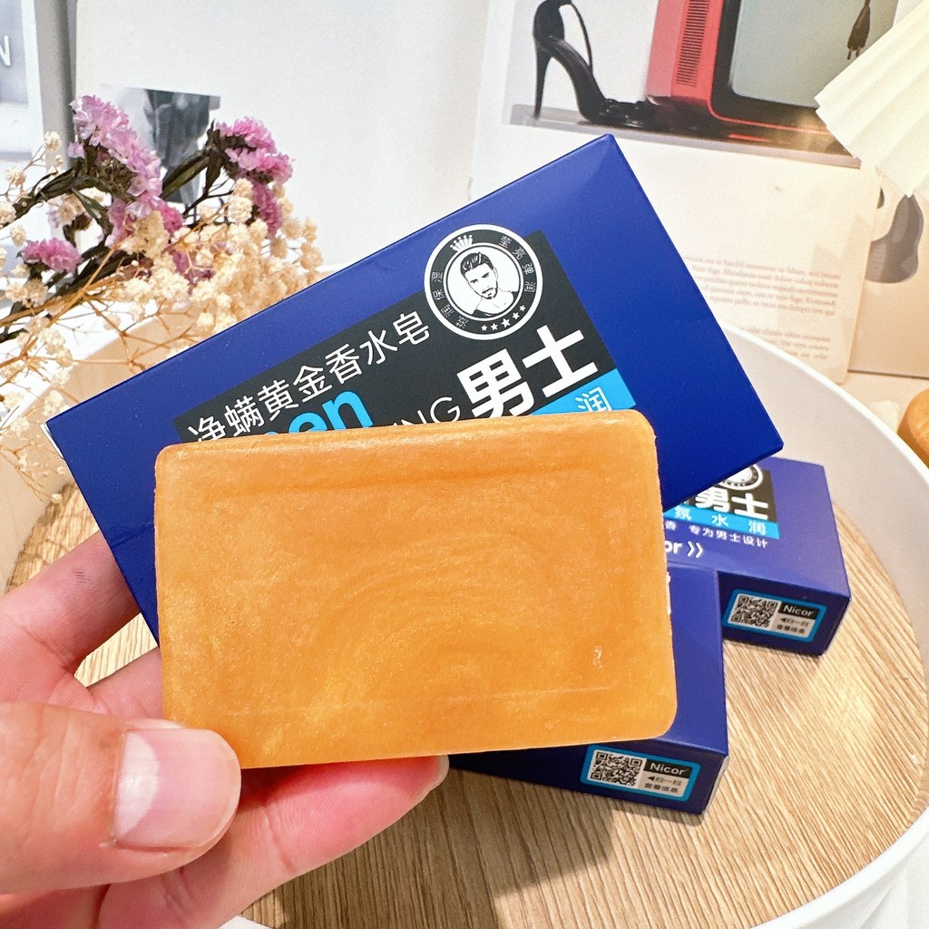 Nicor Men's Perfume Gold Soap Handmade Soap Gold Powder Soap Cleansing ...