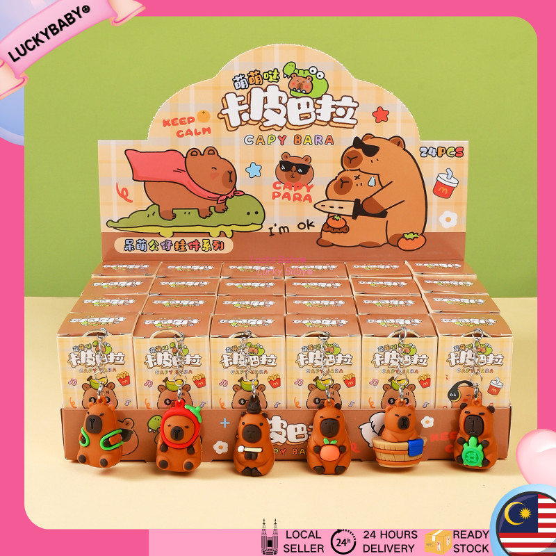 24Pcs Capybara Blind Box Mini Keychain Cute Cartoon Doll Bag Pendant ...