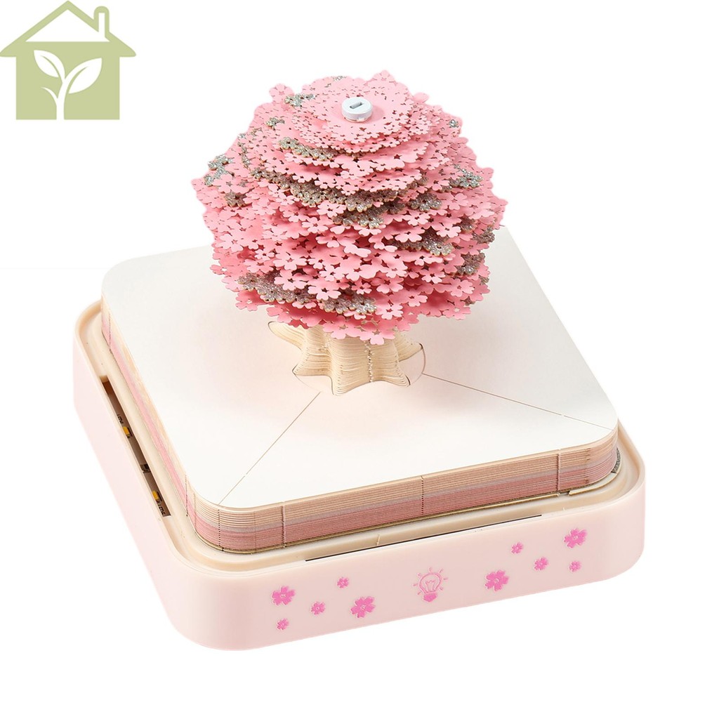 3D Desk Calendar Creative 3D Art Calendar with Light Cherry Tree Shaped ...