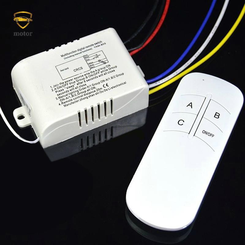 1/2/3 Channel ON/OFF Wireless Receiver Lamp Light RF Remote Control ...