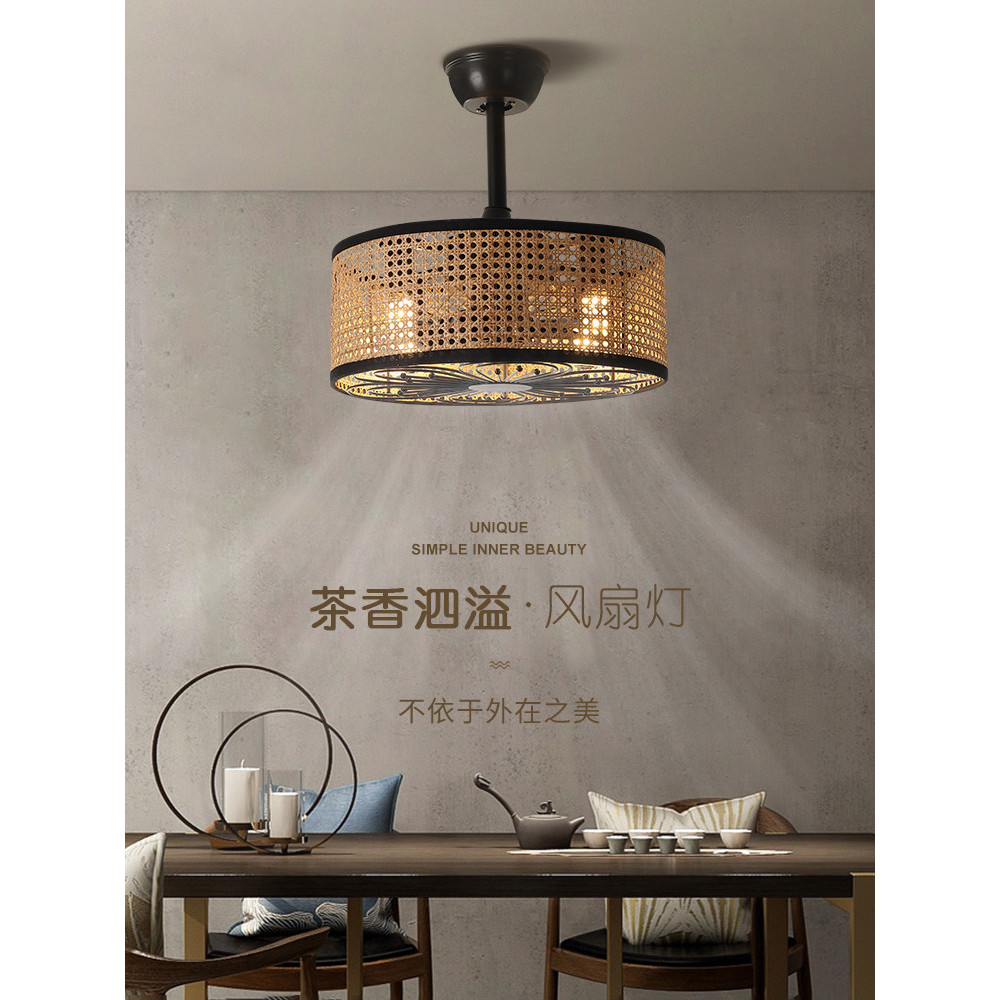 Silent Wind Ceiling Light with Fan 6-speed Remote Control Silent Strong ...