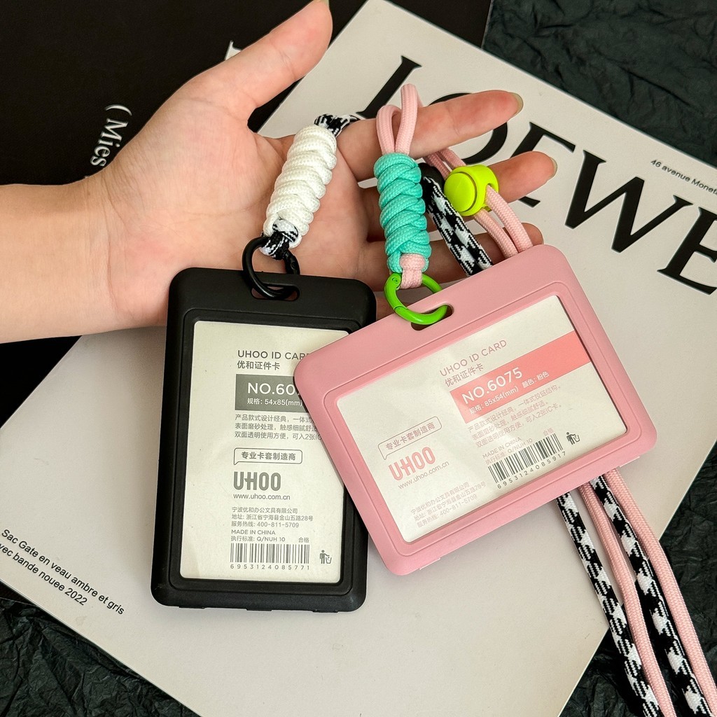 INS Couple Simple solid colors work ID transparent card holder campus ...