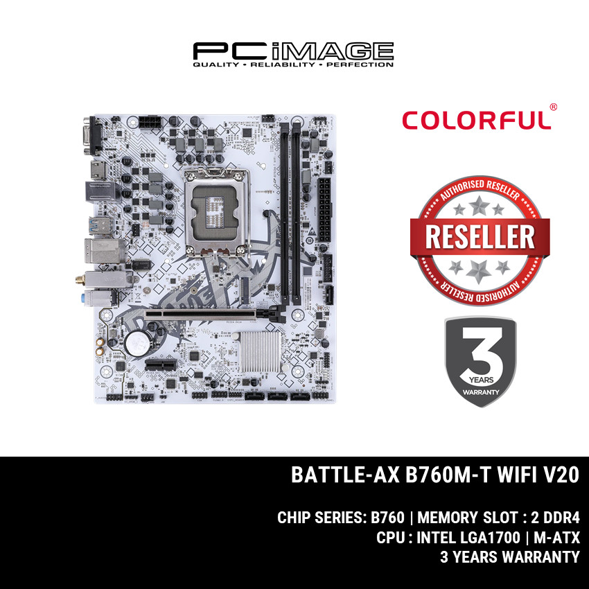 COLORFUL BATTLE AX B760M-T WIFI V20 M-ATX LGA1700 MOTHERBOARD (B760M-T ...