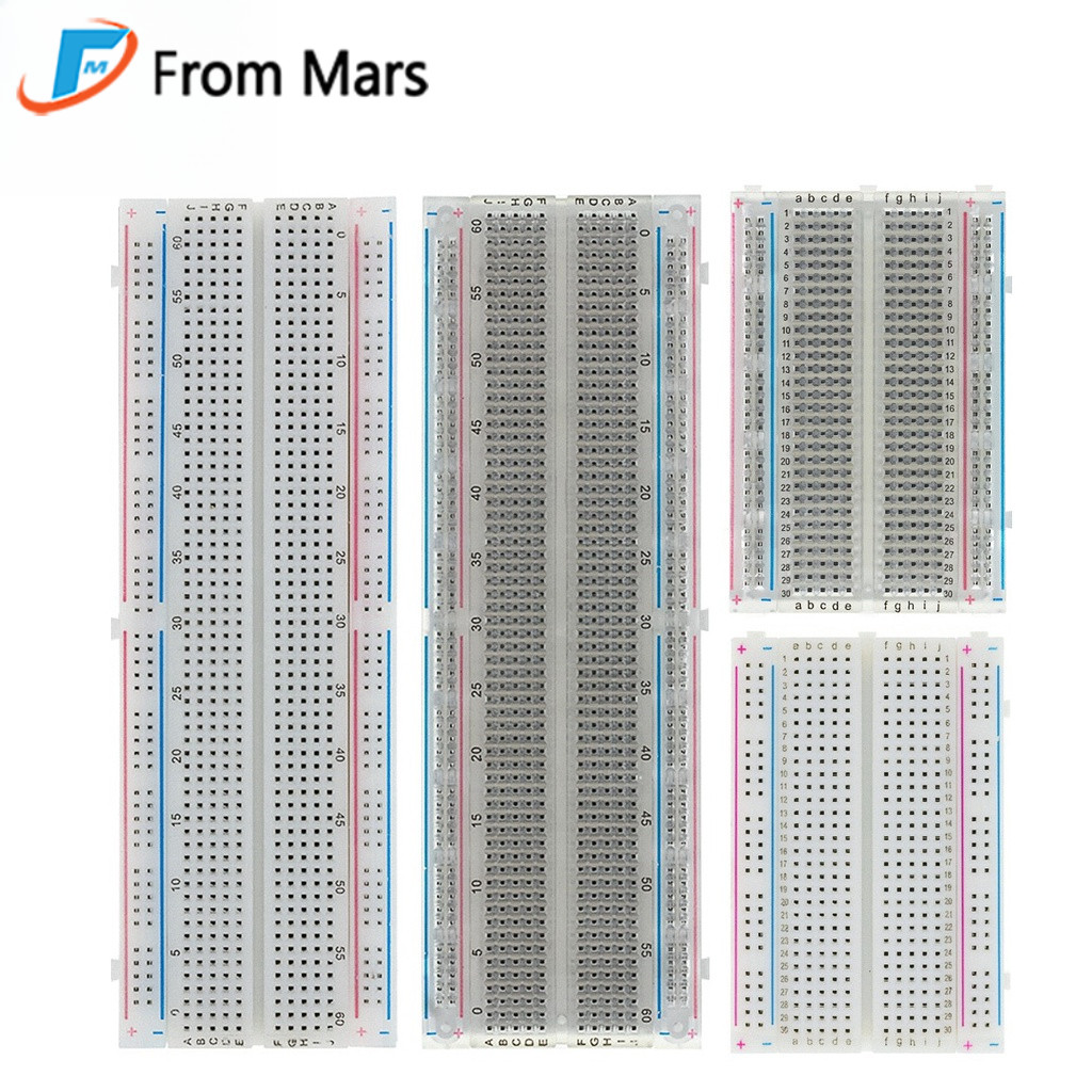 MB102 Breadboard Solderless Small for Trial Donut Arduino 400 830 Holes ...