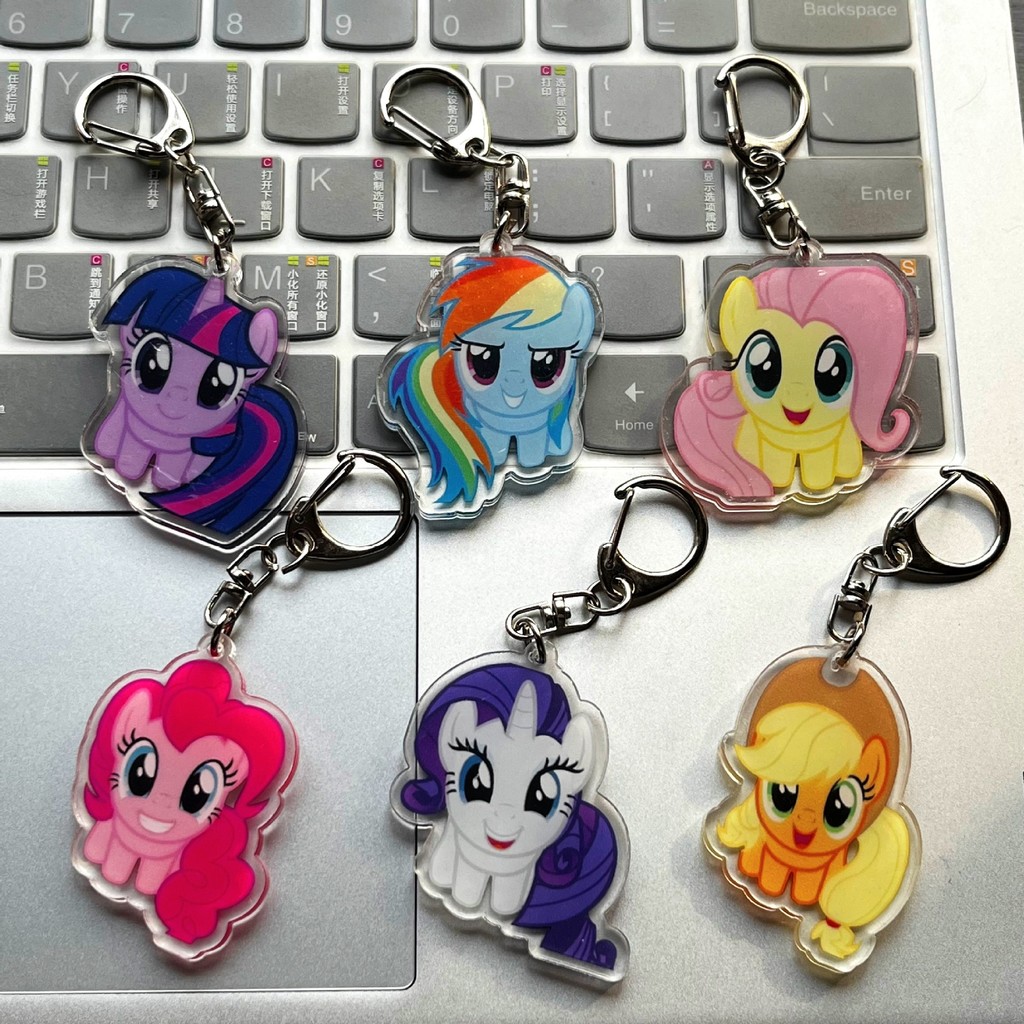 Anime My Little Pony Peripherals Keychain Pandent Double Sided Acrylic ...
