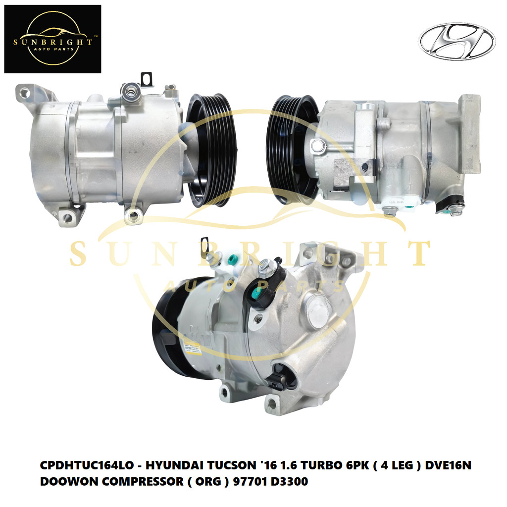 HYUNDAI TUCSON '16 1.6 TURBO 6PK ( 4 LEG ) DVE16N DOOWON COMPRESSOR ...