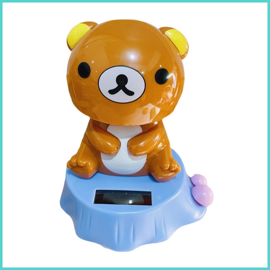Solar Powered Shaking Head Bobblehead Bear Figures & Dancing Toys Solar ...
