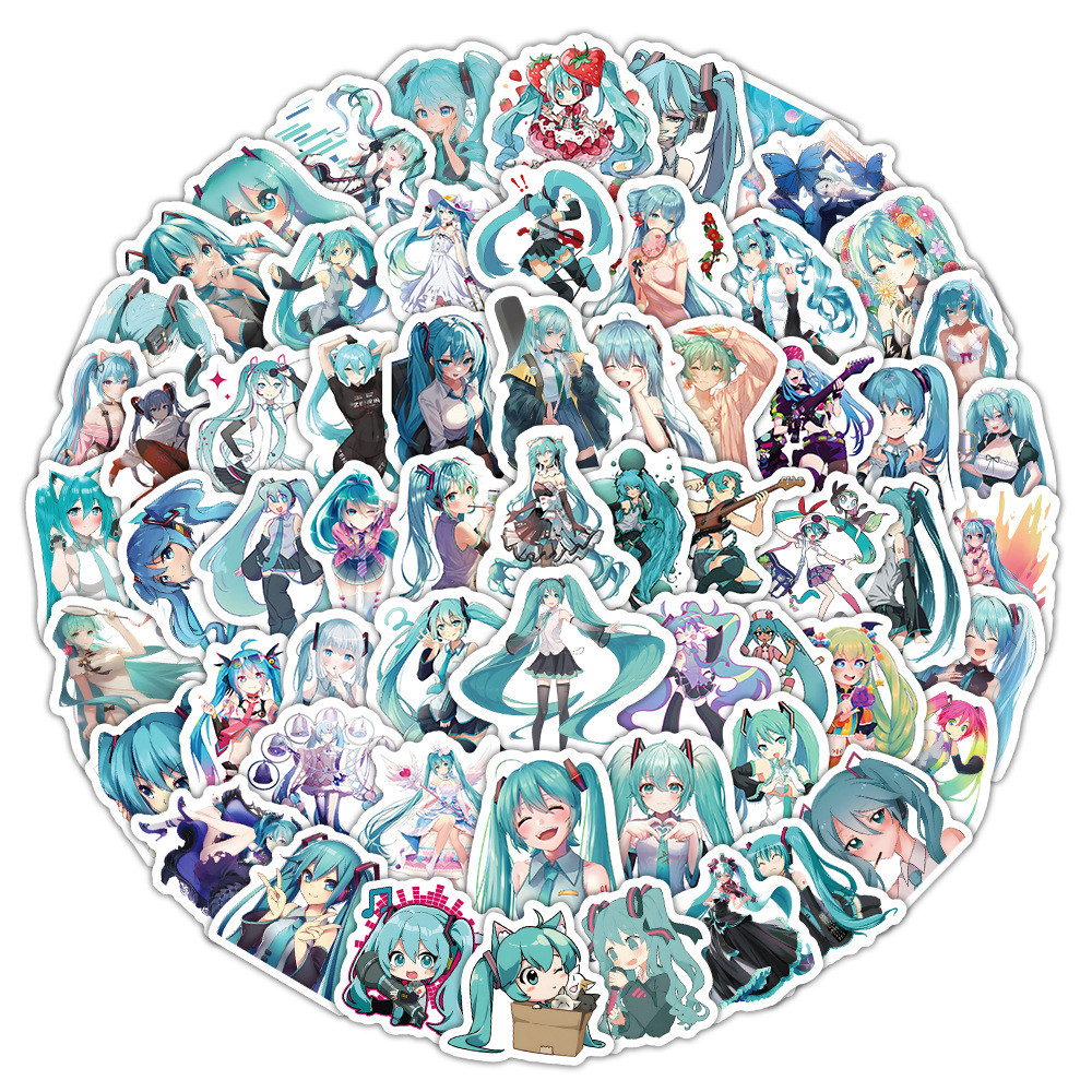 100 pcs Hatsune Miku Cartoon Waterproof PVC Stickers | Shopee Malaysia