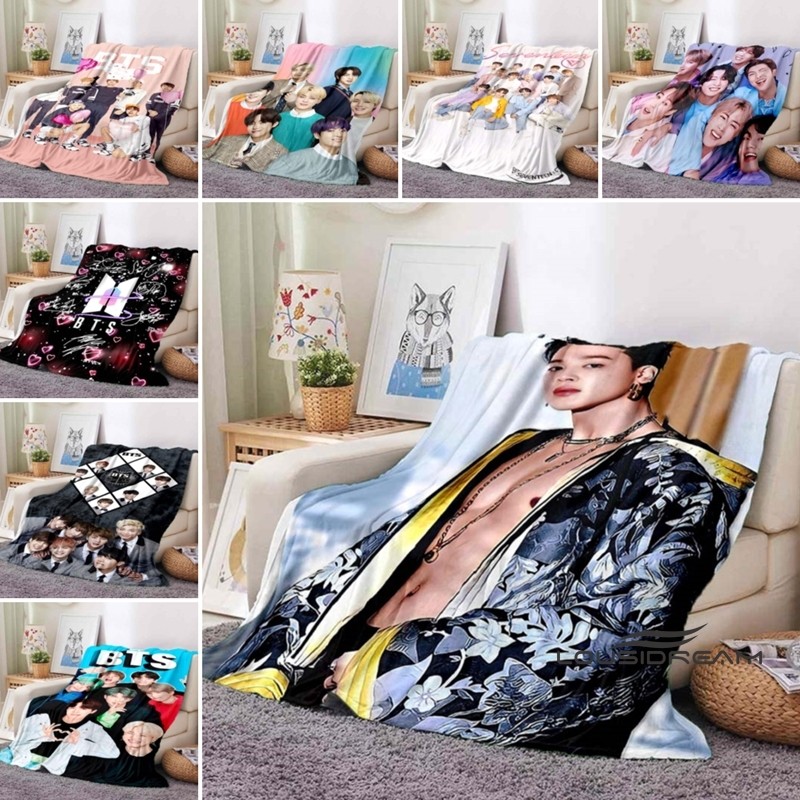 2025 New BTS Flannel Blanket Korean Boy Group Jeon Jung Kook Kim Tae ...