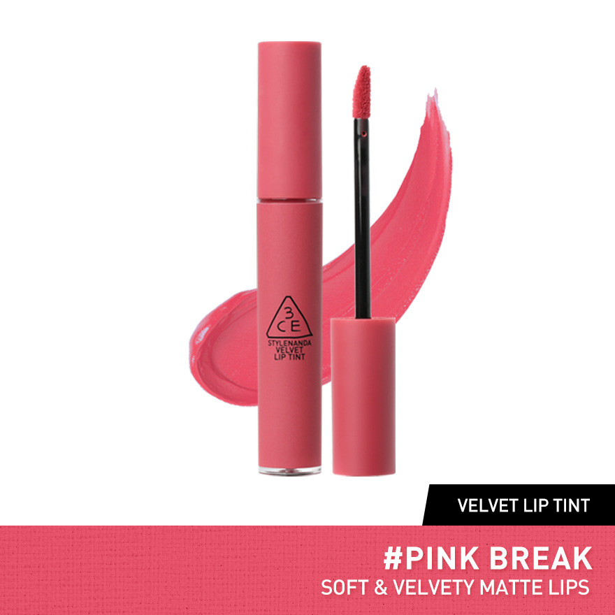 3CE Velvet Lip Tint Pink Break | Shopee Malaysia