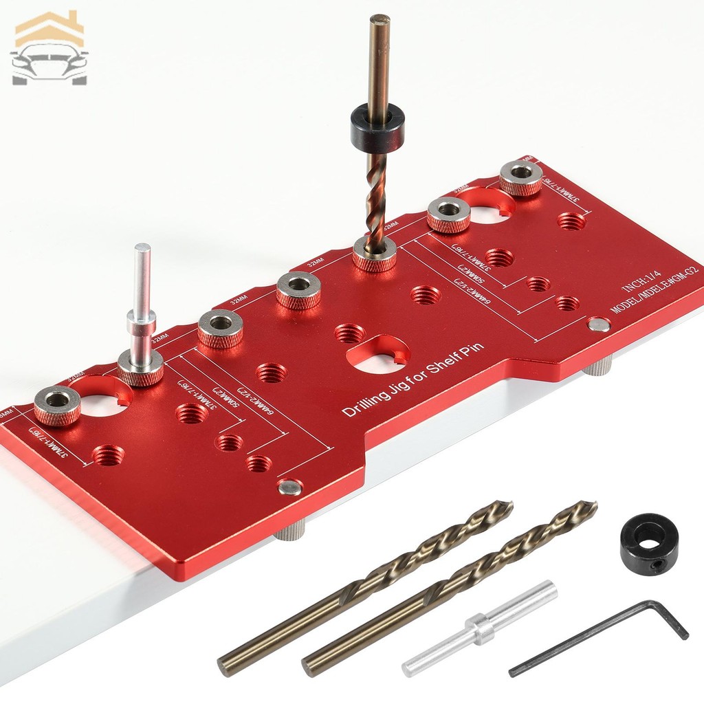 Shelf Pin Jig 1/4 Inch Aluminum Alloy Shelf Pin Drilling Guide Precise ...