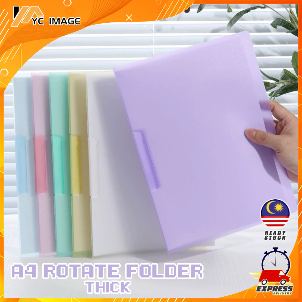 Clear Folder Rotating Side Opening Document File Folders A4 Transparent ...