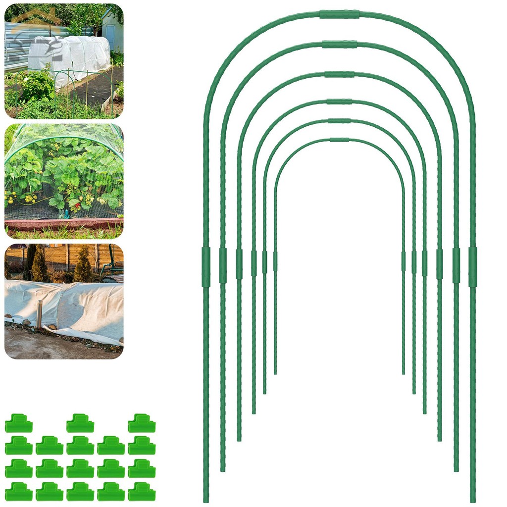 60Pcs Greenhouse Hoop Grow Tunnel Kit Steel Greenhouse Support Hoop ...