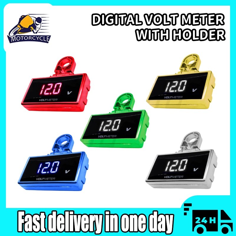 Motorcycle Accessories Volt Meter With Frame Classic Digital ...