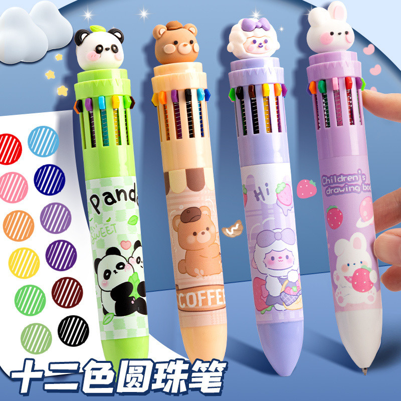 Two-color ballpoint pen, cute multi-color ballpoint pen, all-in-one ...