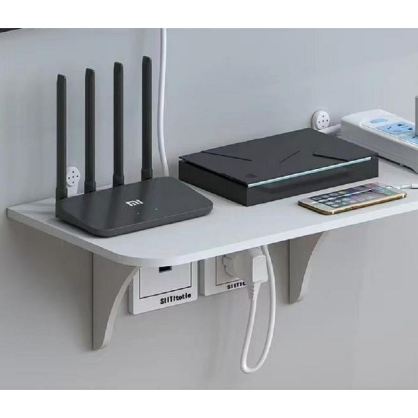 Modern Wall-Mounted Storage Shelves Router Holder and Decorative Rack ...