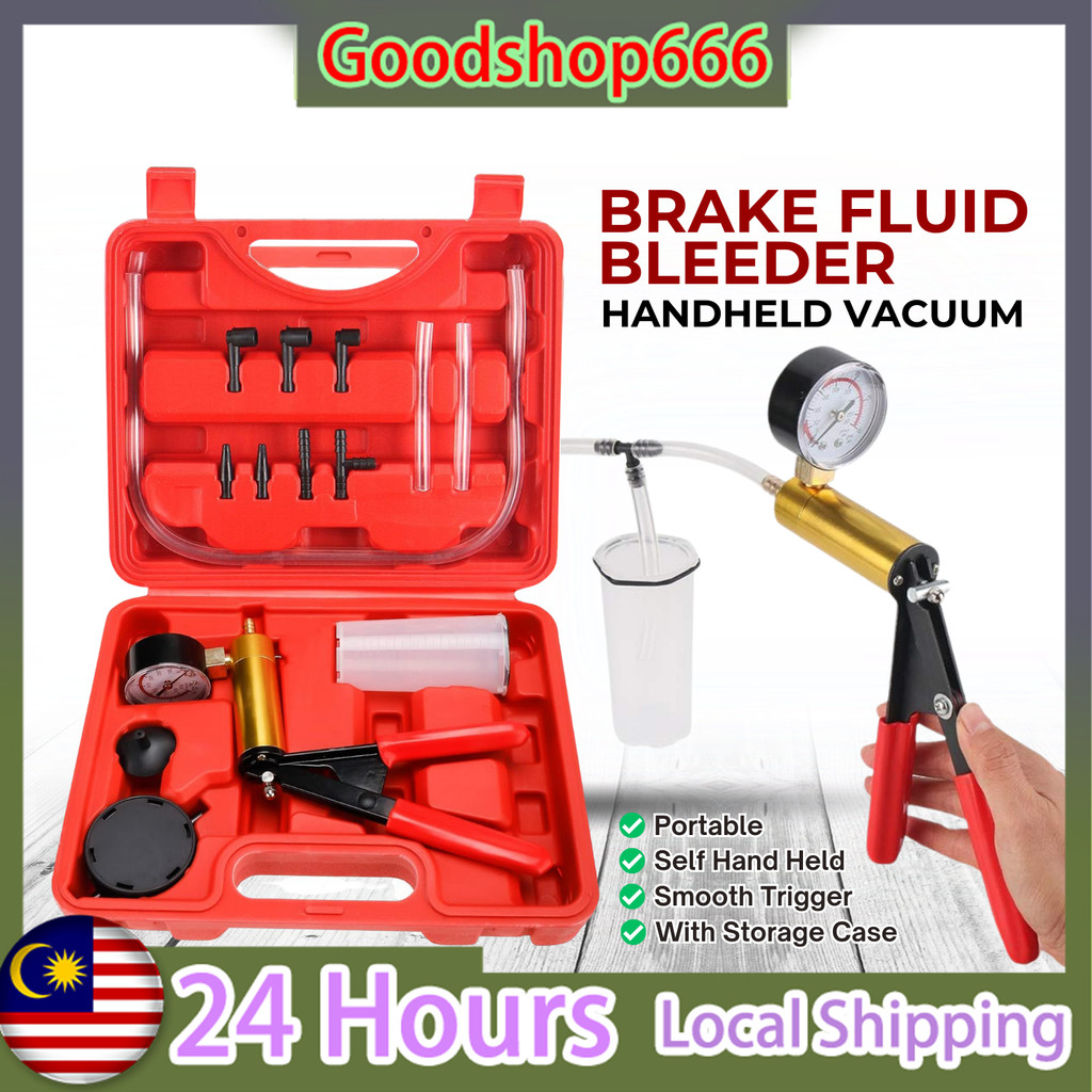 Portable Brake Fluid Bleeder Tool Set Hand Held Vacuum Pump Brake ...