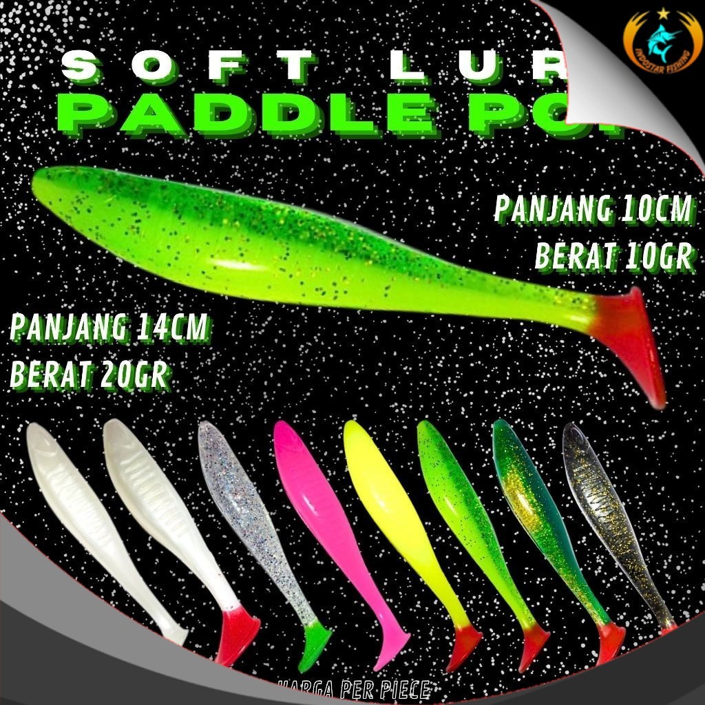Soft Lure Chewy Paddle pop and Worm Hook Silicone Fishing Bait Rubber ...
