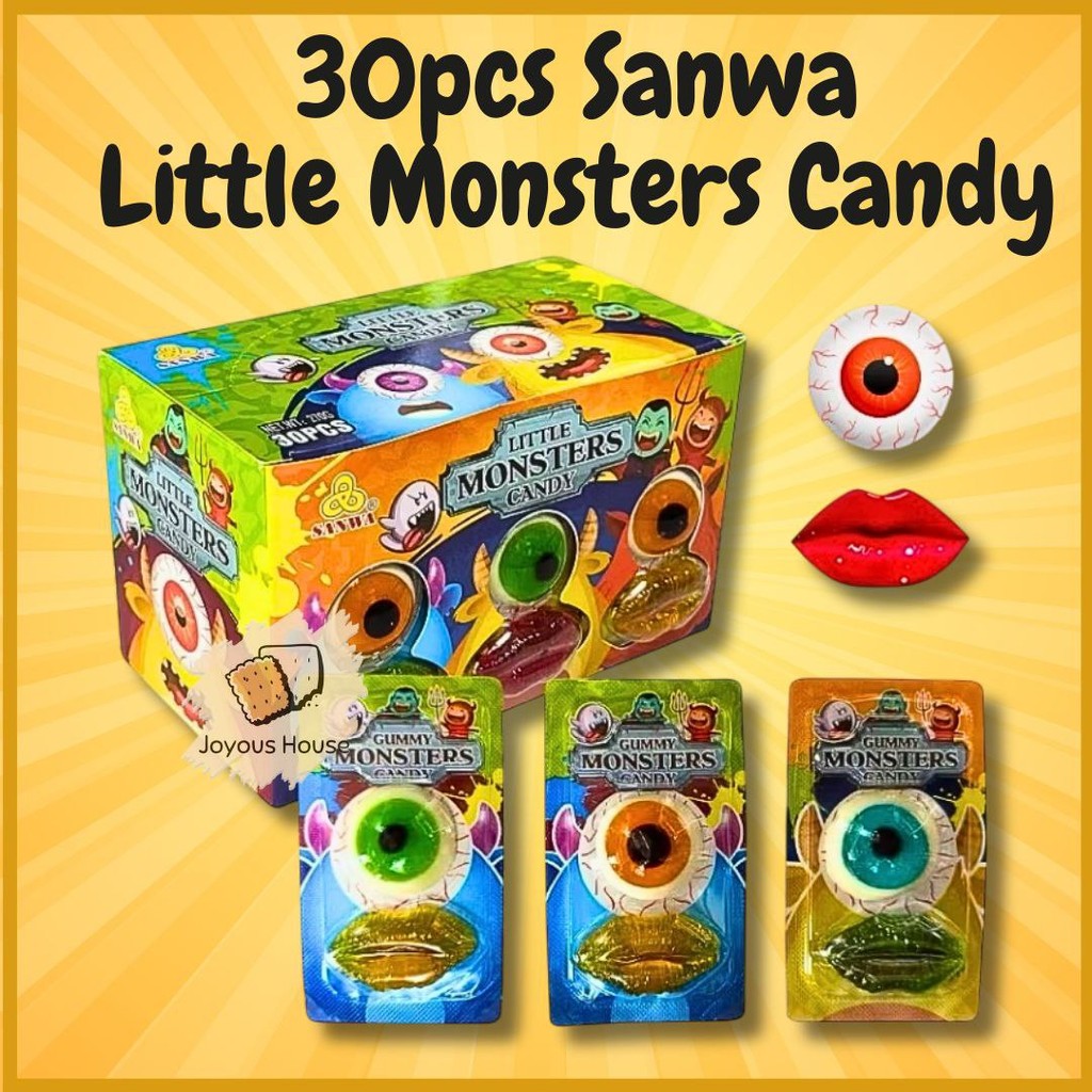 30pcs Sanwa Little Monster Gummy Candy Eyes / Gula-Gula Mulut & Mata ...