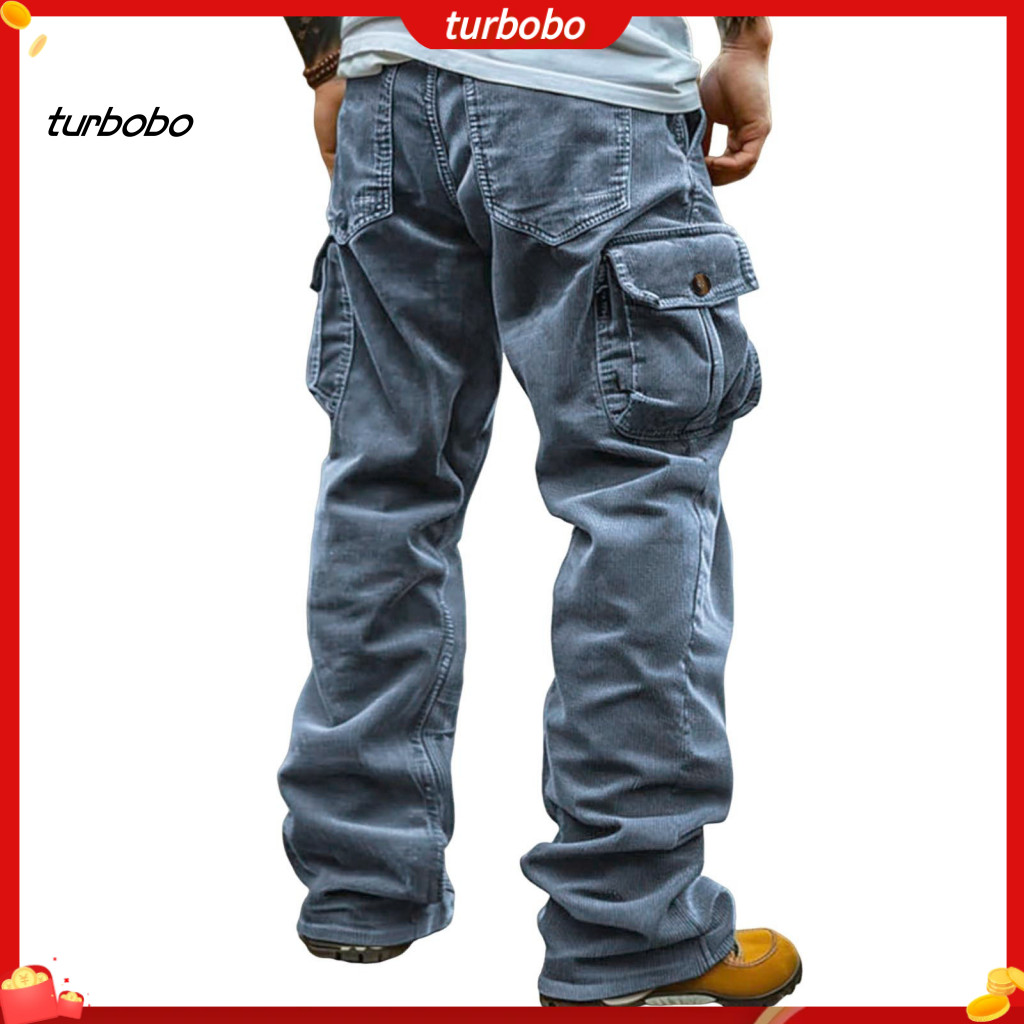 turbobo Straight Leg Corduroy Trousers Men Casual Corduroy Pants ...