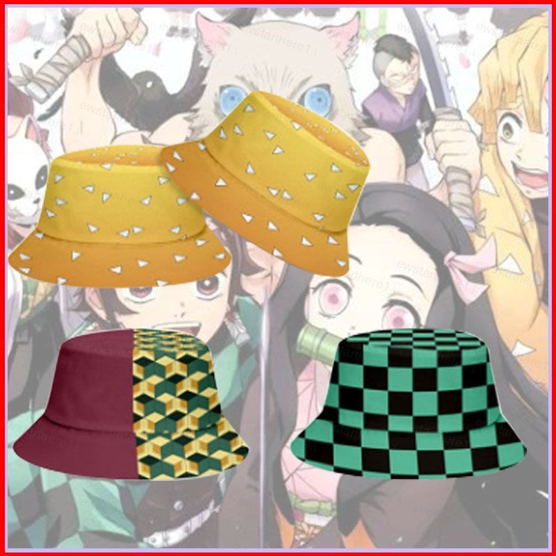 NS1 Demon Slayer Cosplay Fisherman's Hat Sun Protection Shade Flat Top ...