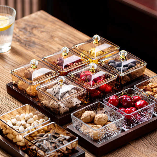 desert tray dessert tray Pinggan buah kaca, ruang tamu rumah, meja kopi ...