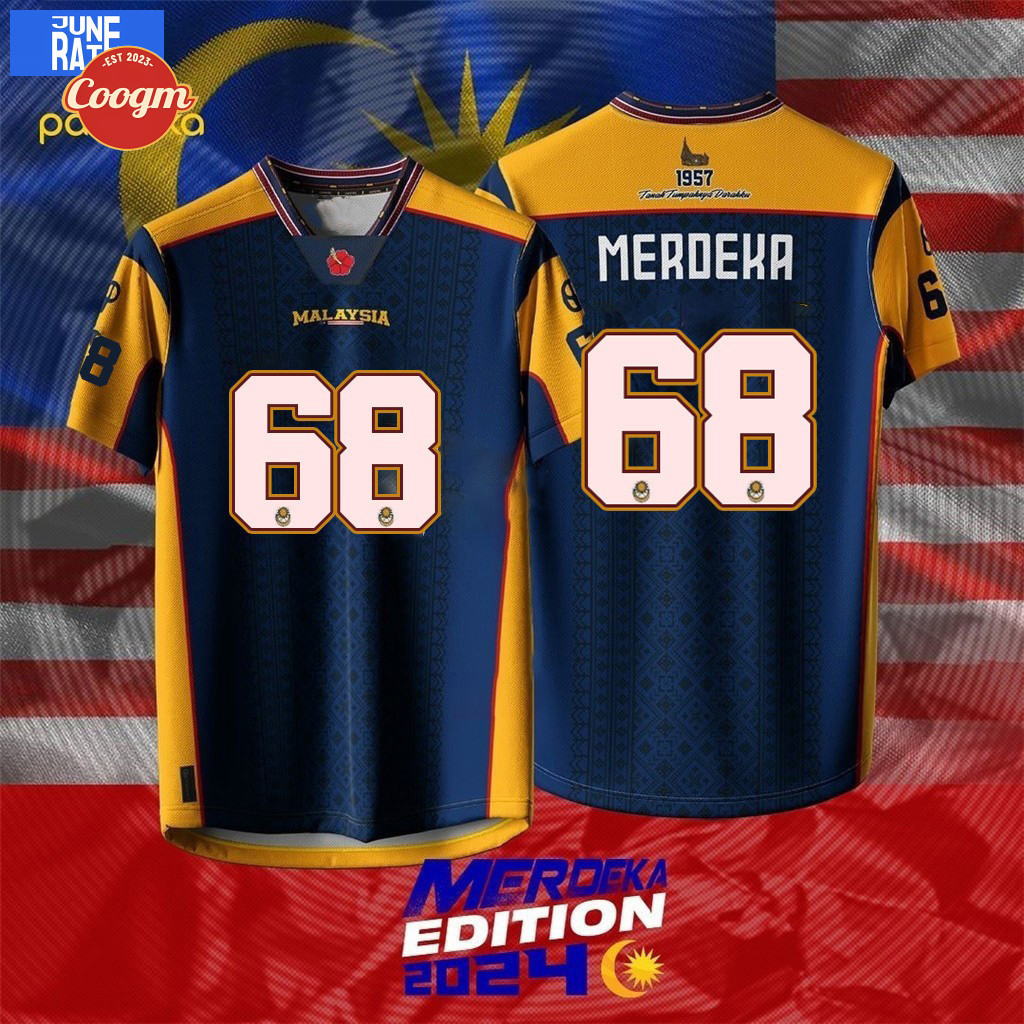 2025 Merdeka Clothes 68 Years of Jersey Ethnic Jersey Nfl Polo T-Shirt ...
