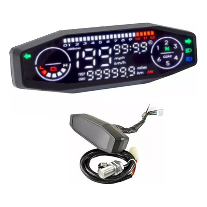 Universal 2025 New Motorcycle LED Speedometer Digital Meter Tachometer ...