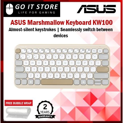 ASUS Marshmallow (OAT MILK) Wireless Keyboard KW100 | Shopee Malaysia