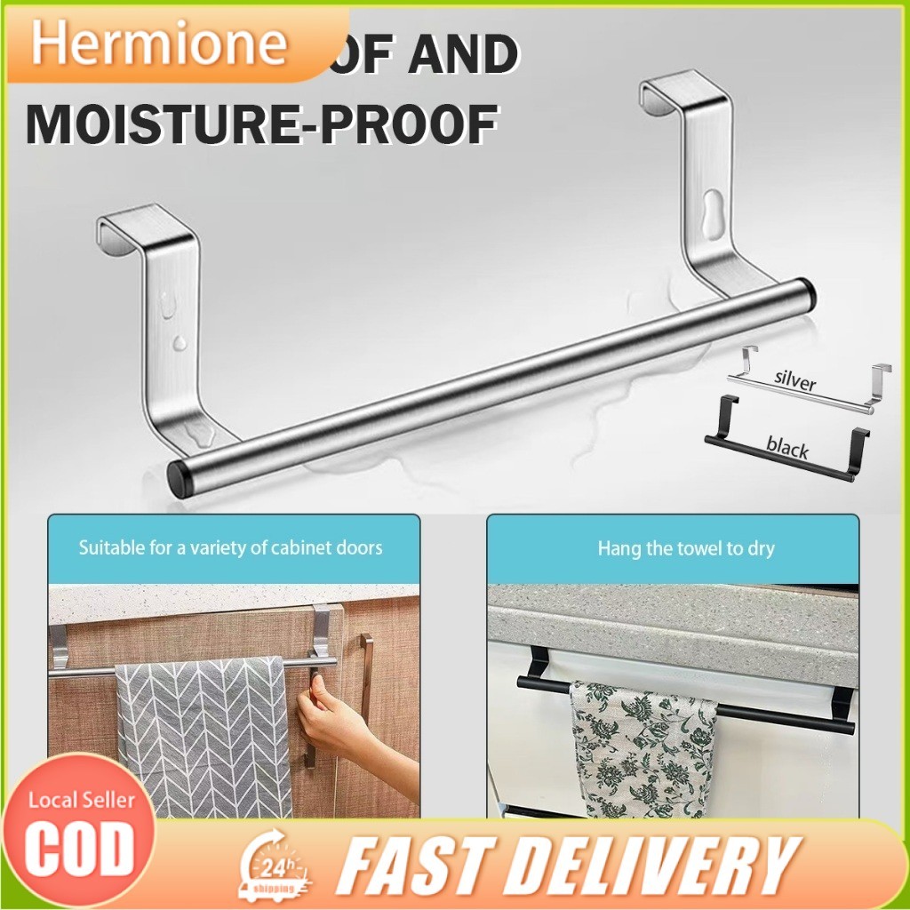 Stainless Steel Towel Rag Holder Kitchen Multi-Purpose Single-Bar Towel ...