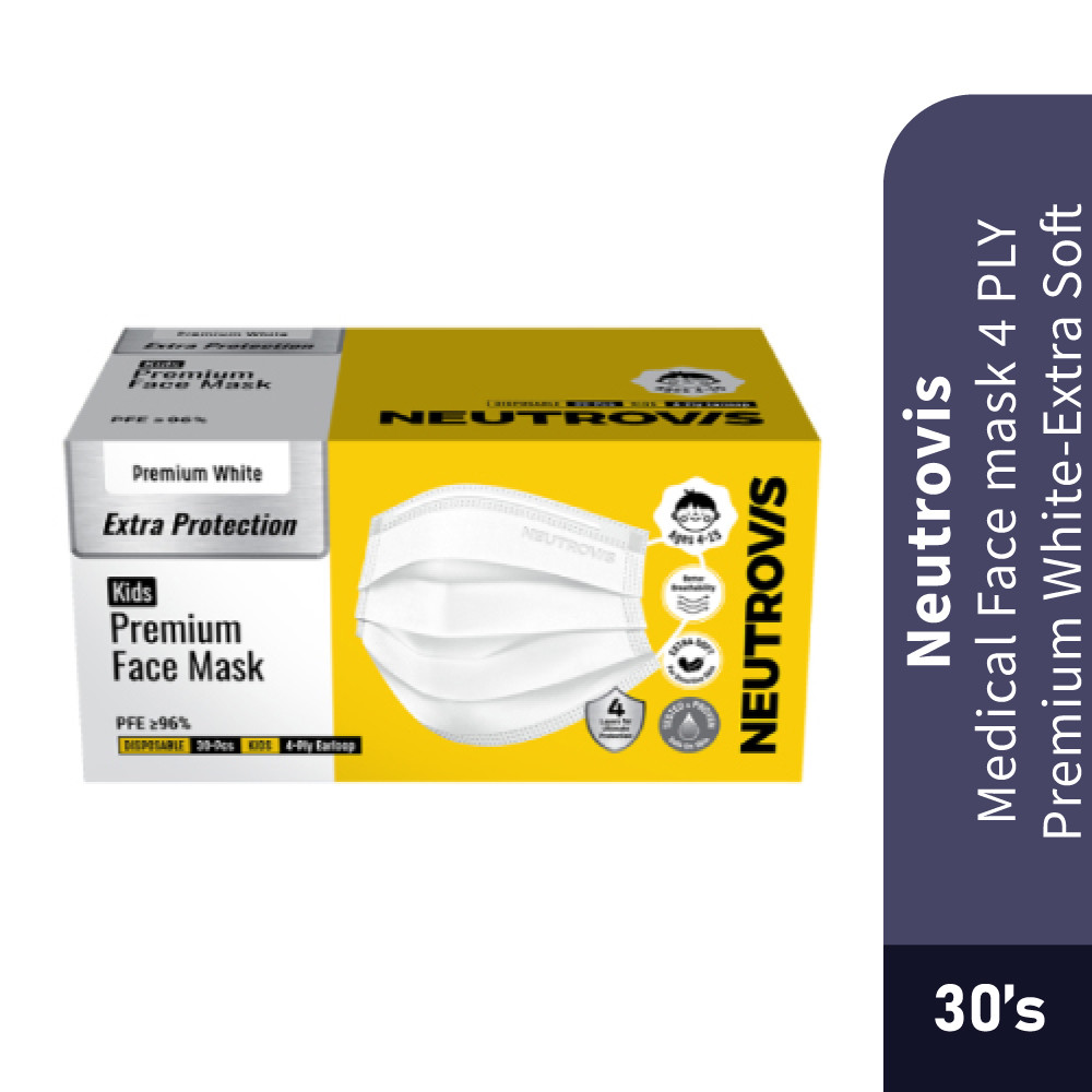 NEUTROVIS Medical Face Mask 4ply Premium White 30's- Facemask , Mask,口罩 ...