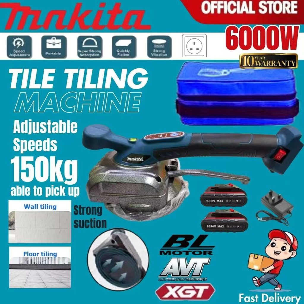 6000W Electric Tile Machine Mesin Lantai Mozek Cordless Tile Vibrator ...