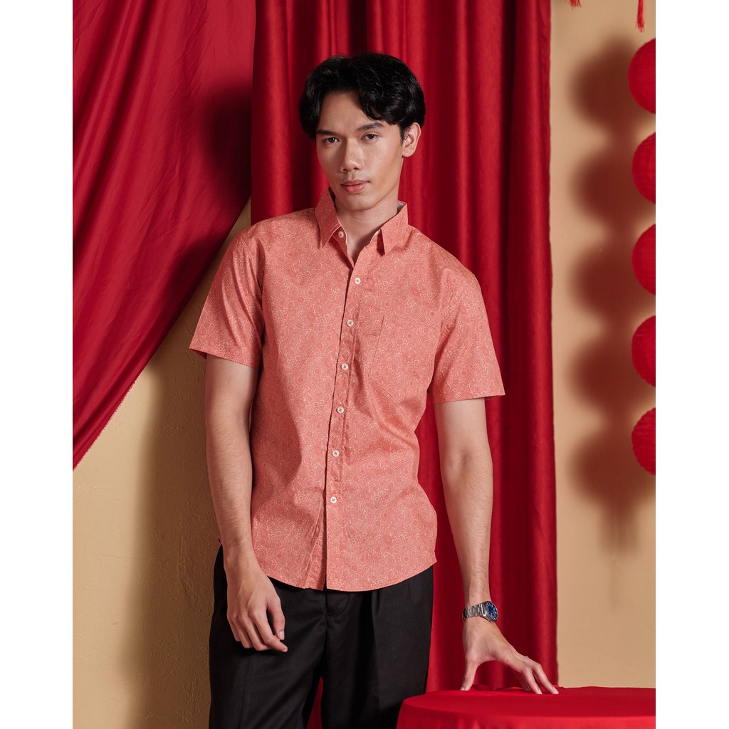 I Am Famous Slim Fit Shirt - Match My Partner Orange | Shopee Malaysia
